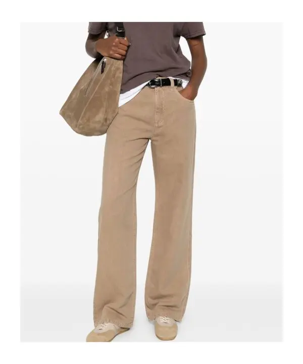 Brunello Cucinelli Garment-dyed Wide-leg Trousers - Light Brown