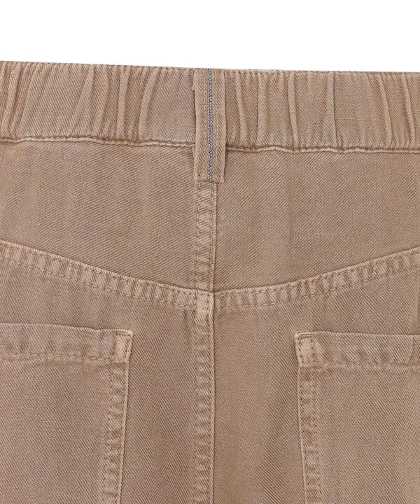 Brunello Cucinelli Garment-dyed Wide-leg Trousers - Light Brown