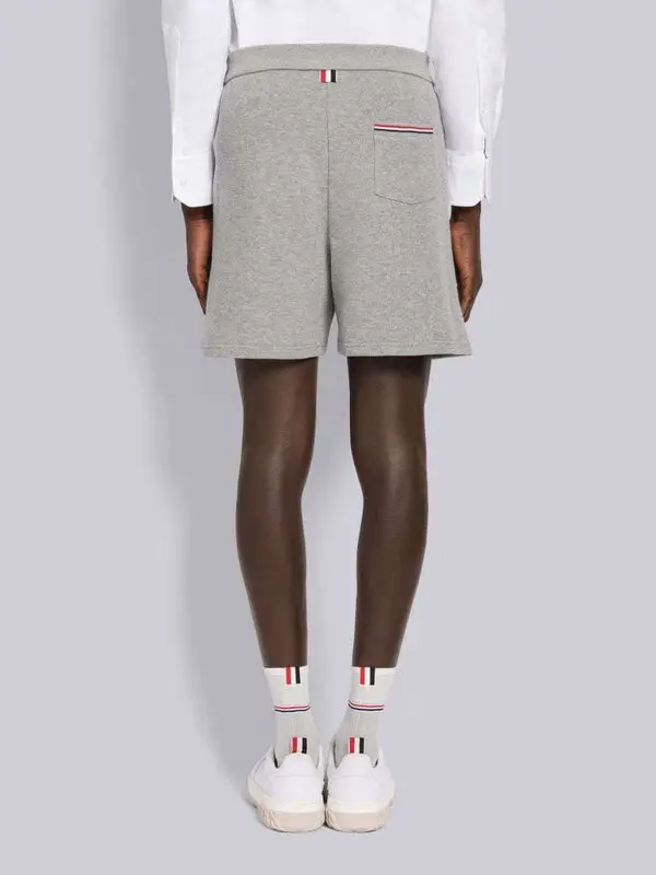 Thom Browne Cotton Jersey Lounge Shorts With Signature Stripes - Gray