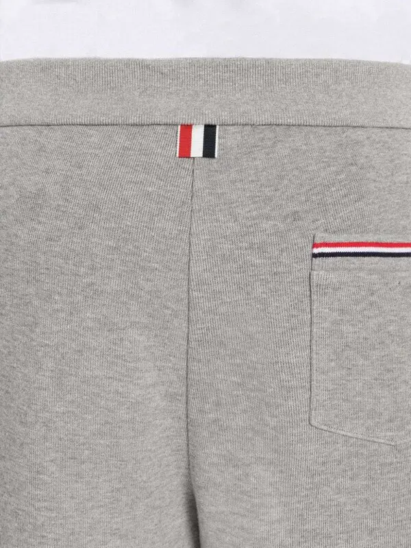 Thom Browne Cotton Jersey Lounge Shorts With Signature Stripes - Gray