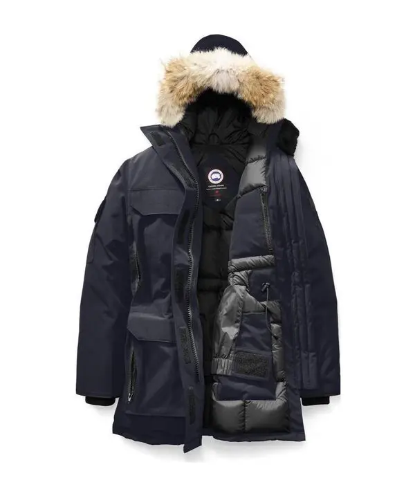 Canada Goose Expedition Parka Down Jacket With Fur Collar - Dark Blue