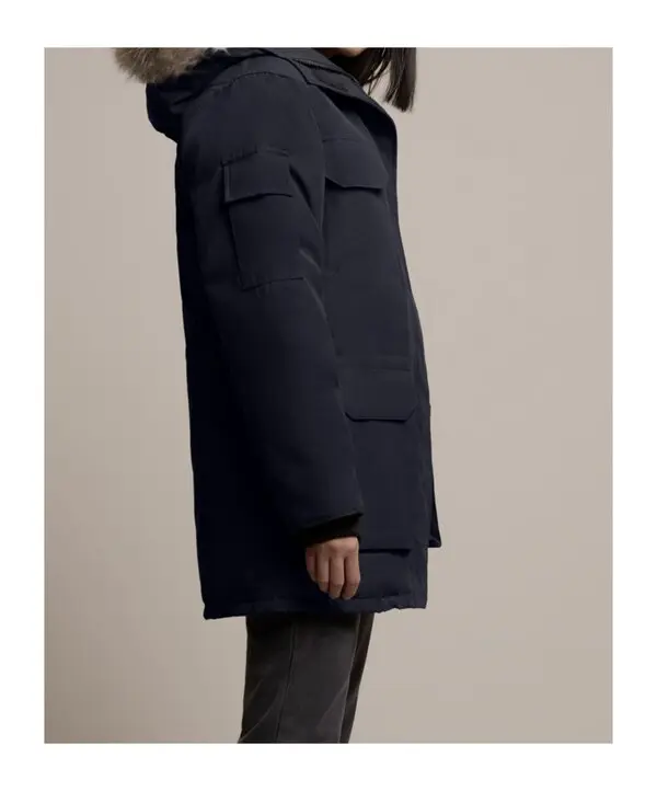 Canada Goose Expedition Parka Down Jacket With Fur Collar - Dark Blue