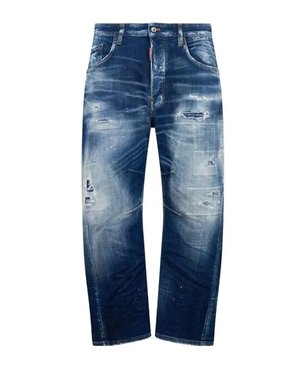 Dsquared2 Distressed Stretch Cotton Denim Jeans