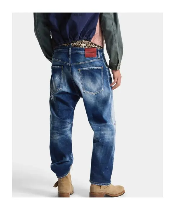 Dsquared2 Distressed Stretch Cotton Denim Jeans