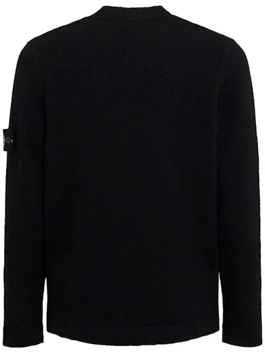 Stone Island Wool Blend Crewneck Sweater - Black
