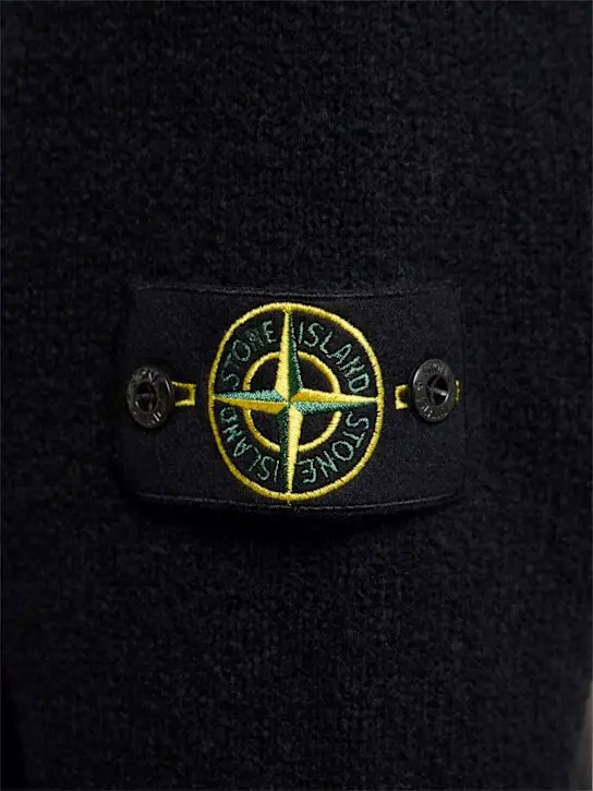 Stone Island Wool Blend Crewneck Sweater - Black