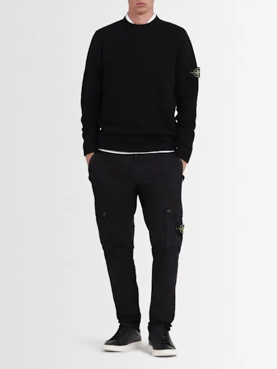 Stone Island Wool Blend Crewneck Sweater - Black