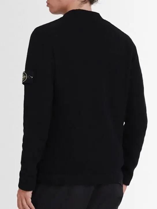Stone Island Wool Blend Crewneck Sweater - Black