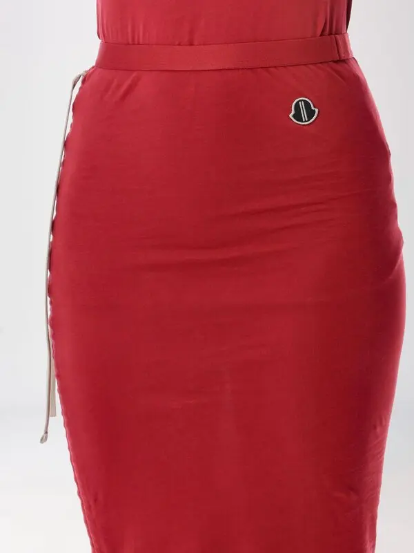 Moncler Drawstring Ruched Maxi Skirt - Red