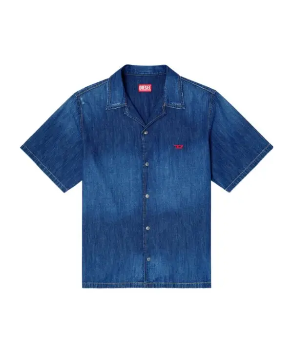 DIESEL® D Nabil Short-sleeve Denim Shirt - Medium Blue