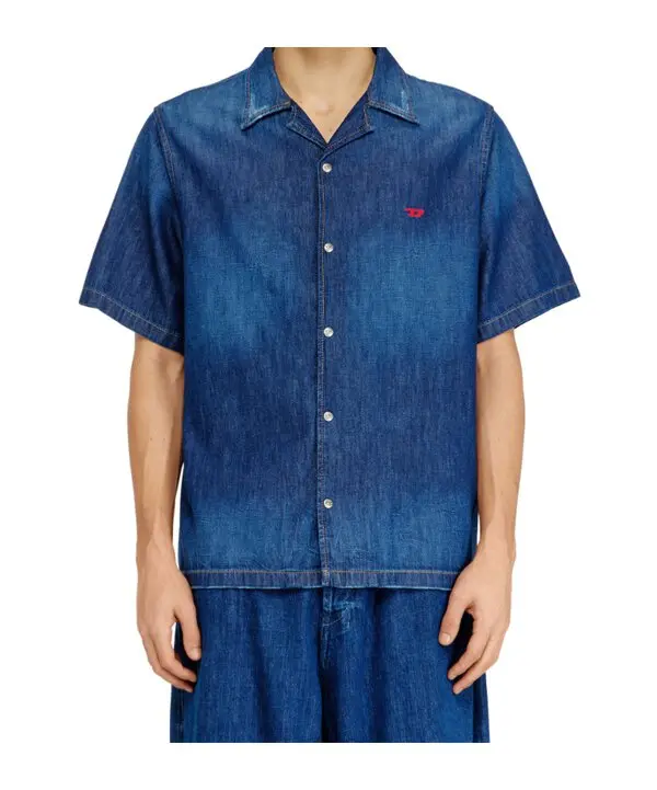 DIESEL® D Nabil Short-sleeve Denim Shirt - Medium Blue
