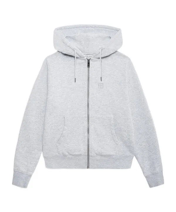 ANINE BING Zipper Hoodie - Gray Blend