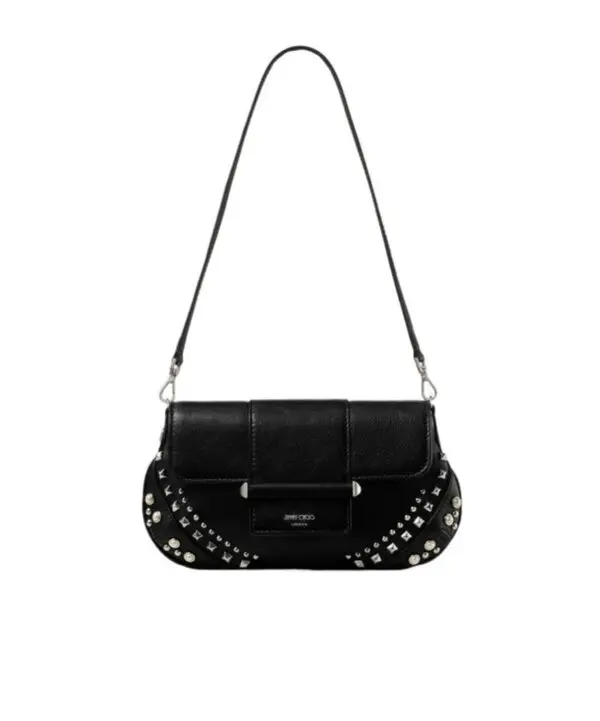 JIMMY CHOO Flip Wallet - Black/ivory/antique Silver