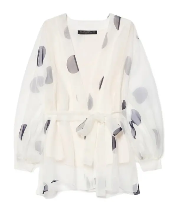Marina Rinaldi Silk Organza Tunic With Bejewelled Details