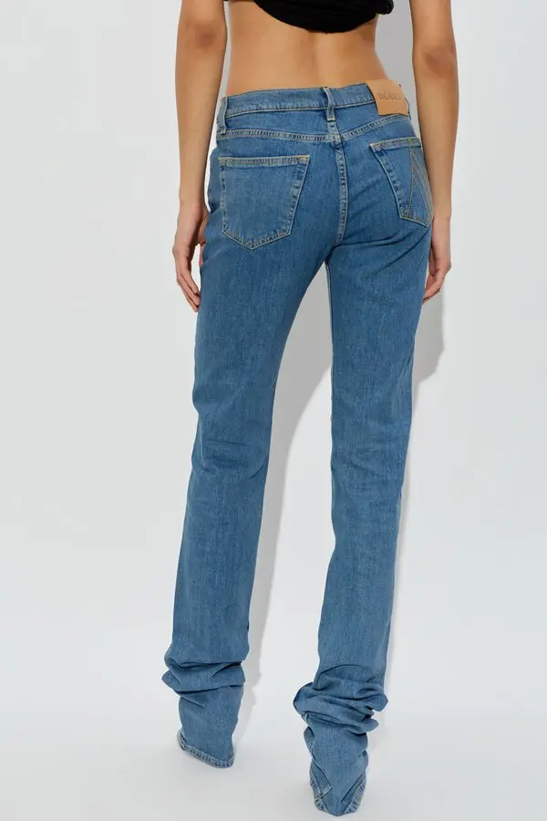 Attico Logo-patch Denim Jeans - Blue