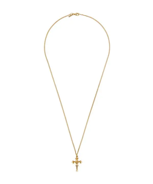 Emanuele Bicocchi Crest And Cross Necklace - Golden