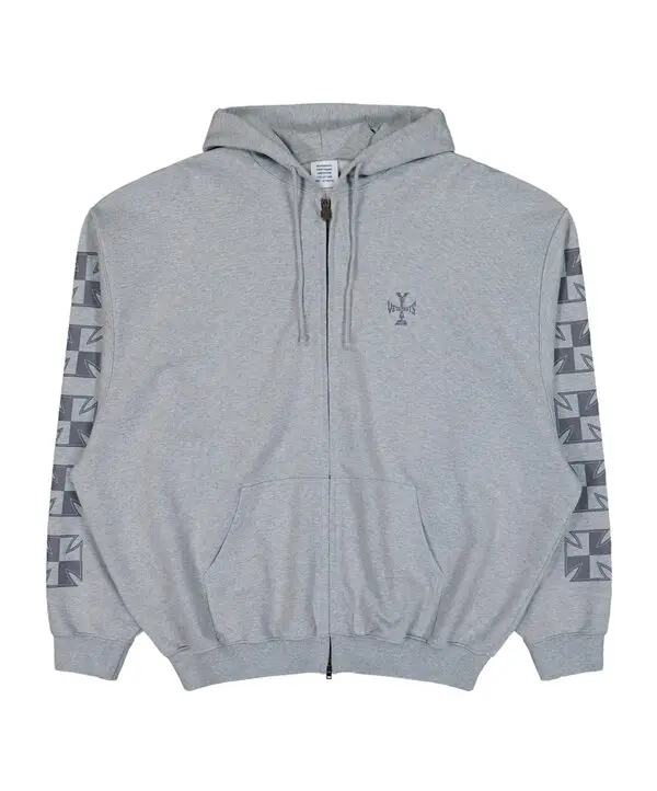 Vetements Logo Zip-up Hoodie - Grey