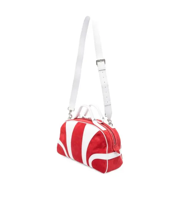 Dries Van Noten Striped Suede Shoulder Bag - Red