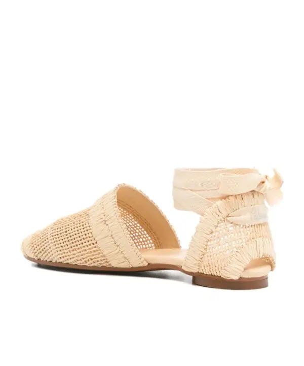 CastaÑer Round-toed Raffia Espadrille Sandals - Nude