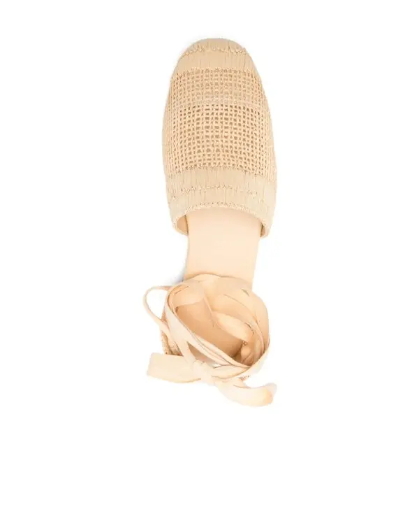 CastaÑer Round-toed Raffia Espadrille Sandals - Nude