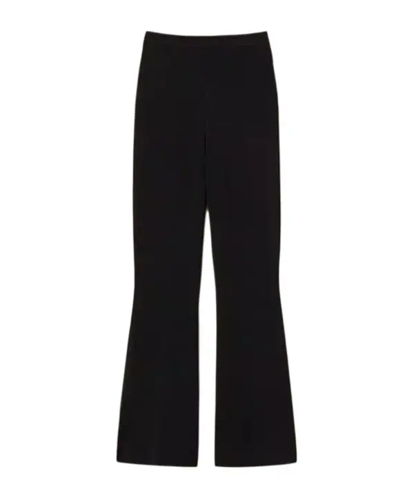 TWINSET Flared Knit Trousers With Drawstring Waistband