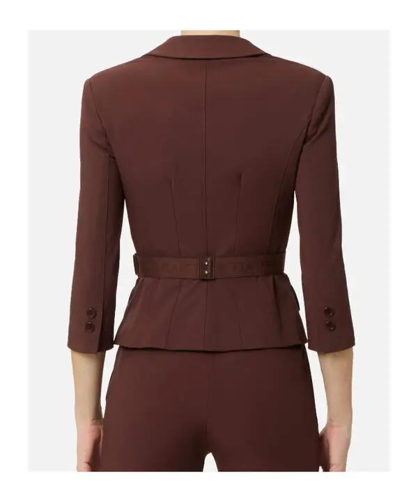 Elisabetta Franchi Belted Double-breasted Blazer