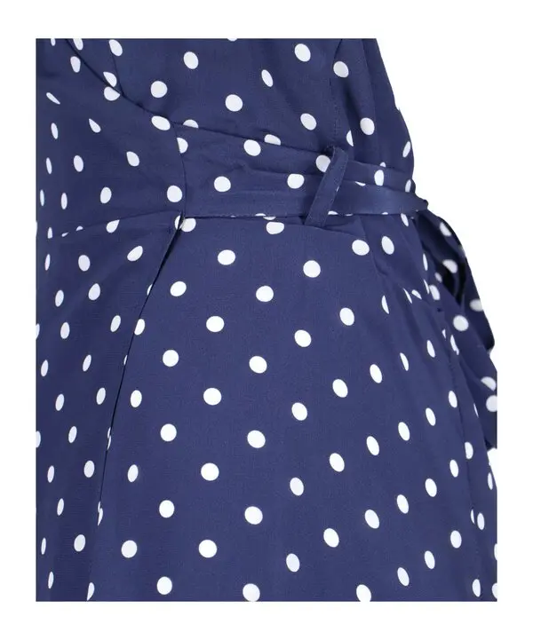 P.a.r.o.s.h Polka Dot V-neck Halter Dress - Blue