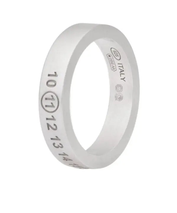MAISON MARGIELA Engraved Numerical Logo Ring - Silver