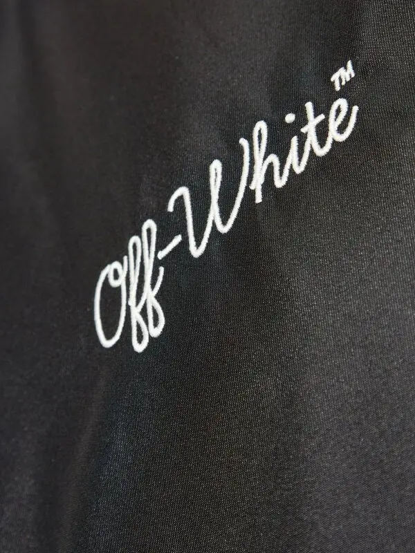 Off-White Embroidered Zip-up Bomber Jacket