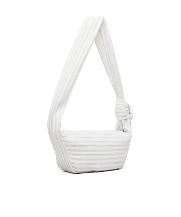 Issey Miyake Linear Knit Shoulder Bag - White