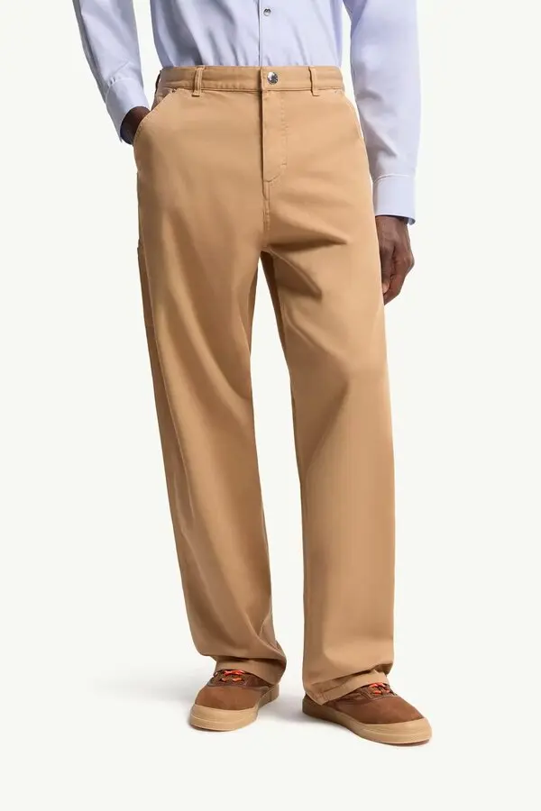Moncler Gabardine Cargo Trousers - Camel