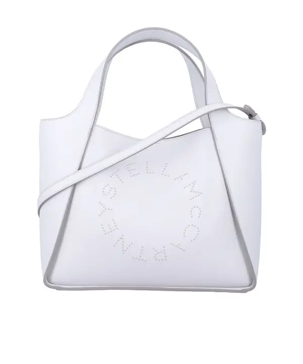 Stella McCartney Logo Studded Top Handle Bag - Pearl Grey