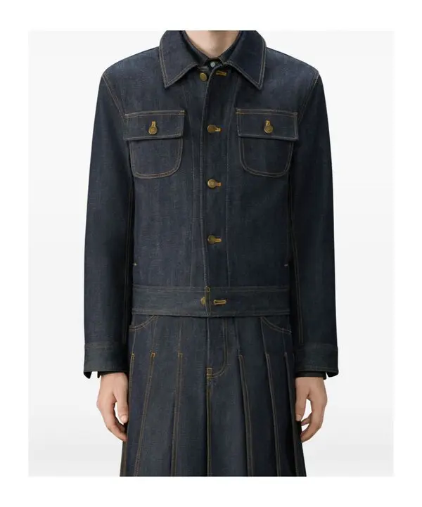 Thom Browne Selvedge Denim Utility Jacket - Navy Blue