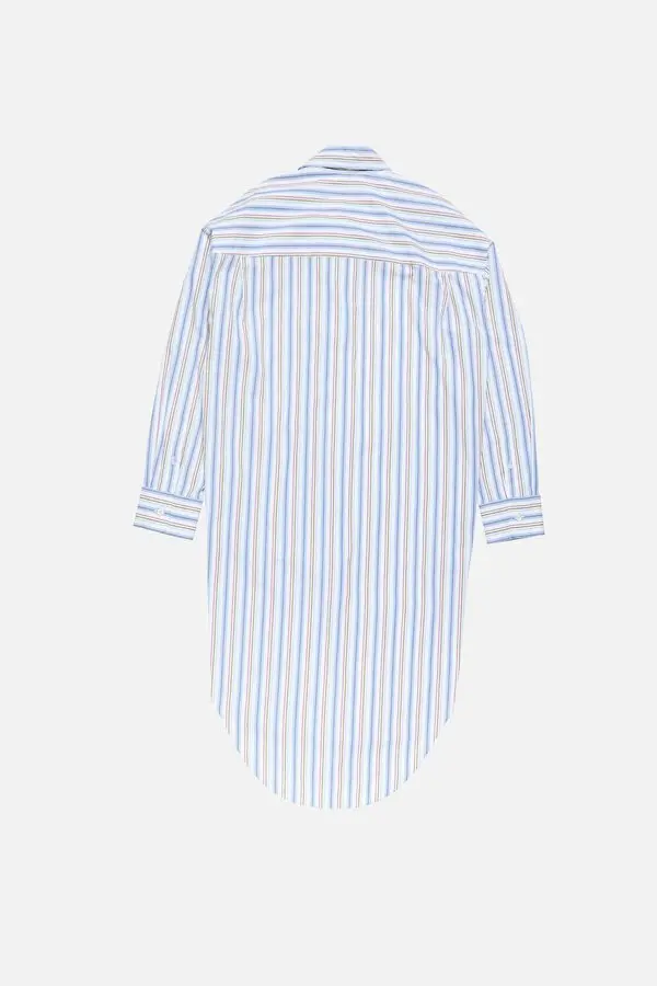 Acne Studios Striped Shirt Dress With Bow Detail