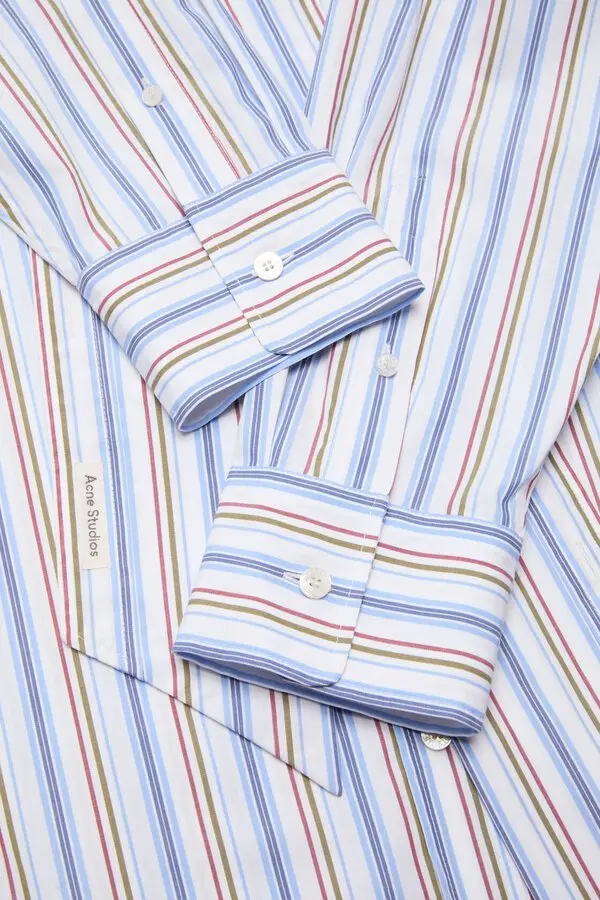 Acne Studios Striped Shirt Dress With Bow Detail