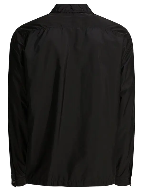 Prada Triangle-logo Zipped Shirt - Black