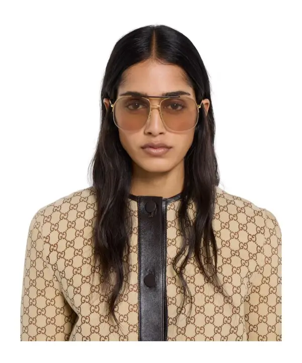 Gucci Aviator Frame Sunglasses - White