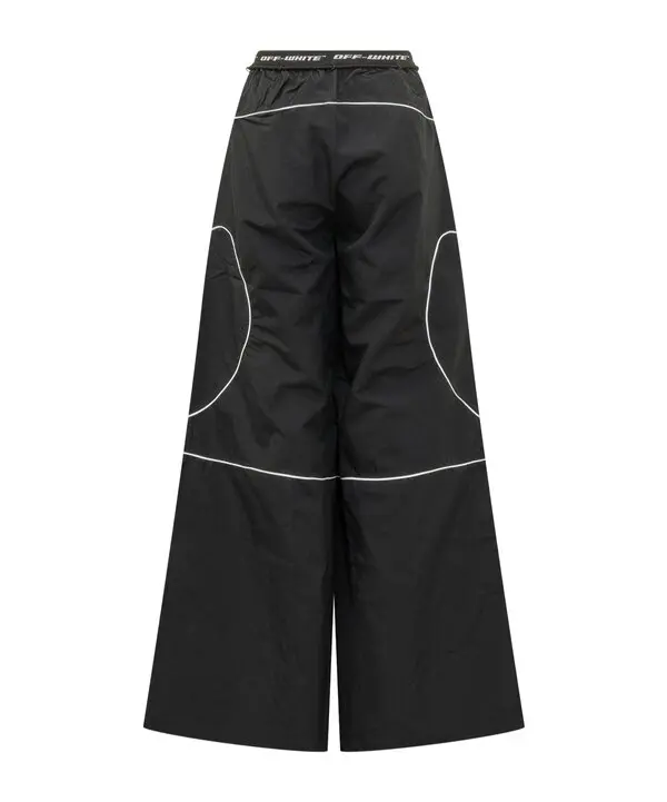Off-White Drawstring Wide Leg Trousers