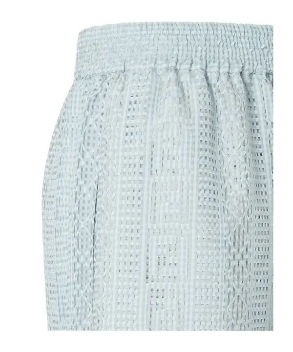 Fendi Pequin Burnout Wide-leg Pants - Light Blue