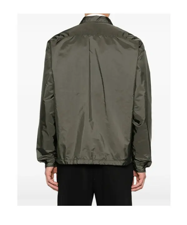 Prada Triangle-logo Zipped Shirt - Black