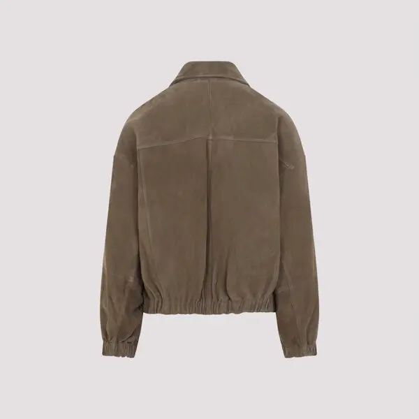 Brunello Cucinelli Couture Shiny Zipper Pull Outerwear Jacket - Brown