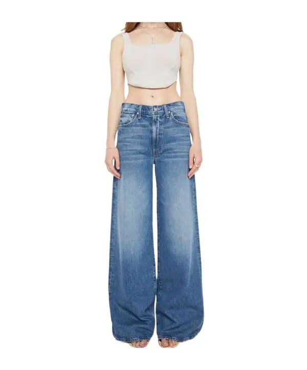 MOTHER The Ditcher Roller Zip Sneak Wide-leg Jeans