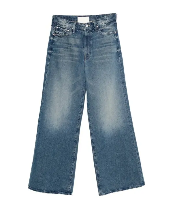 MOTHER The Ditcher Roller Zip Sneak Wide-leg Jeans - Medium Blue