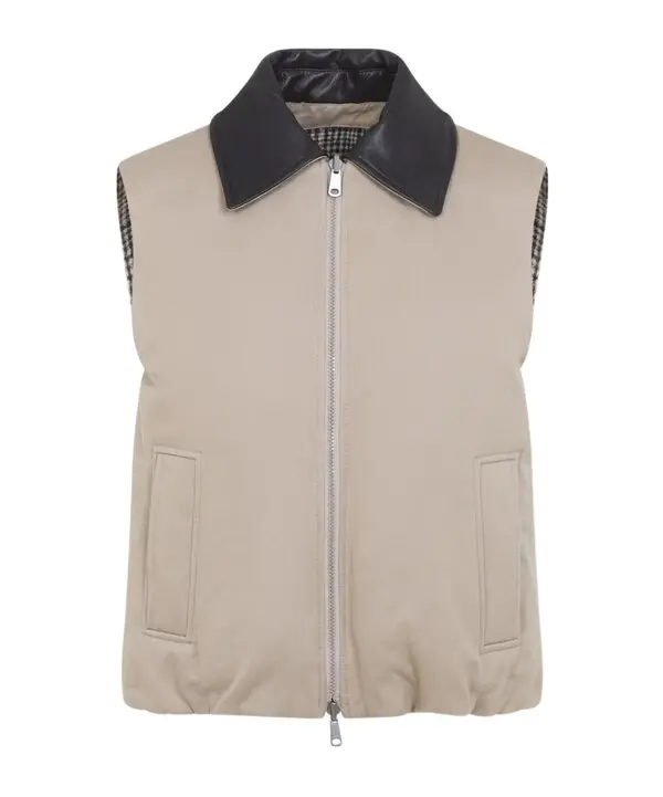 Brunello Cucinelli Padded Reversible Vest - Nude