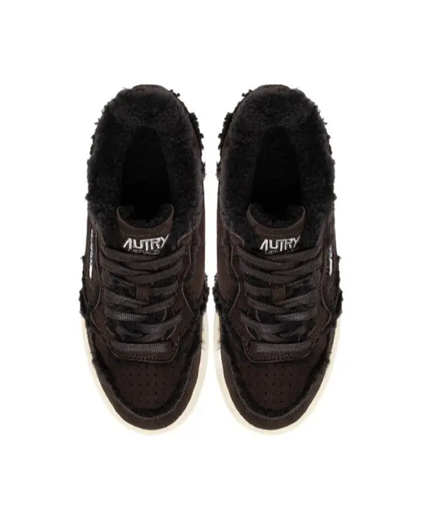 AUTRY Medalist Shearling Low-top Sneakers - Brown