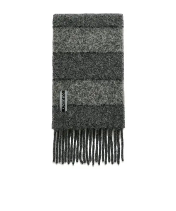 Our Legacy Fuzzy Striped Scarf - Black