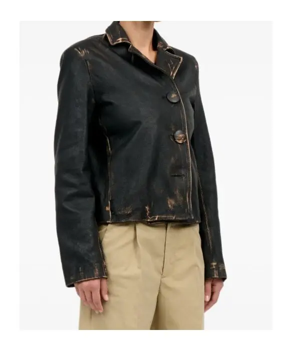 MAISON MARGIELA Distressed Leather Short Jacket