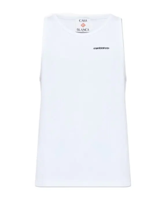 Casablanca Embroidered Logo Ribbed Tank Top