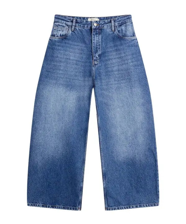 Studio Nicholson Cropped Wide-leg Jeans - Blue