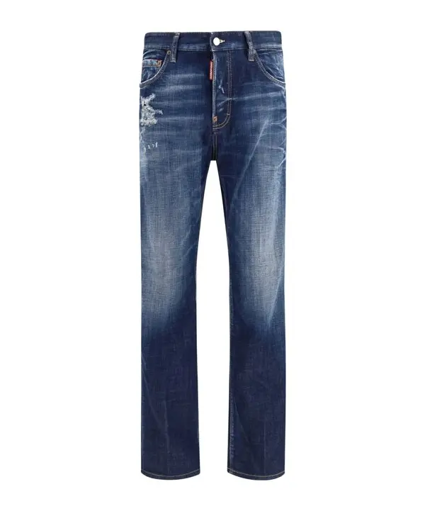 Dsquared2 642 Distressed Straight-leg Jeans - Blue